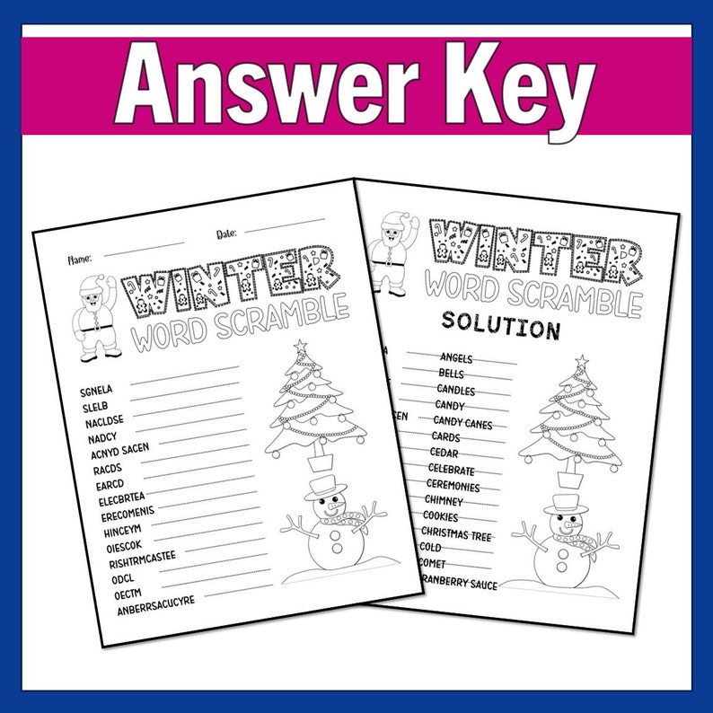 Rompecabezas de palabras con temática invernal / Juegos de palabras ...