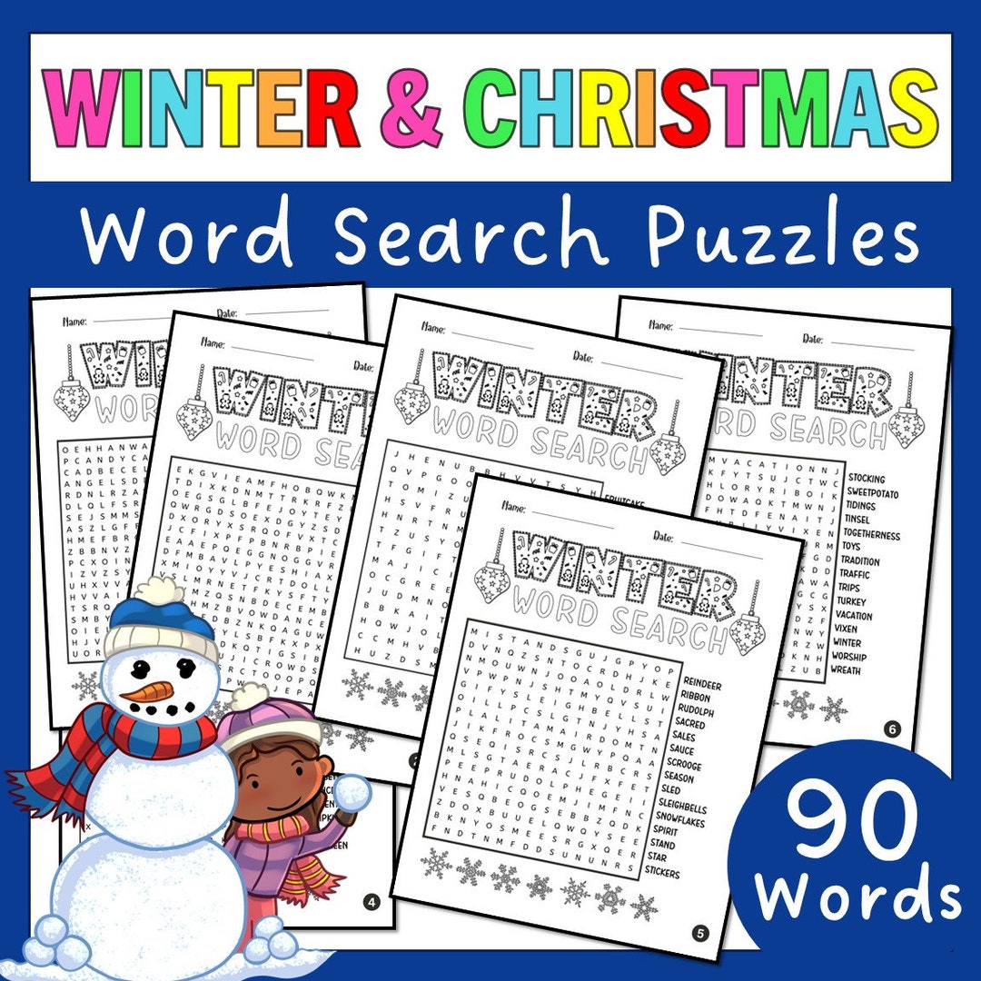 Winter Themed Word Search Puzzles | Christmas Word Search Games | Word ...