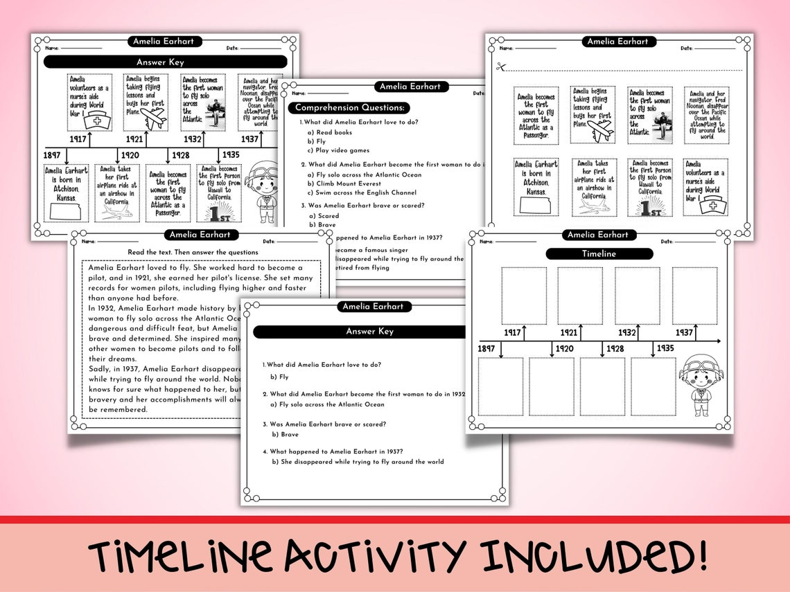 Amelia Earhart Reading Comprehension Passage Women History Month ...