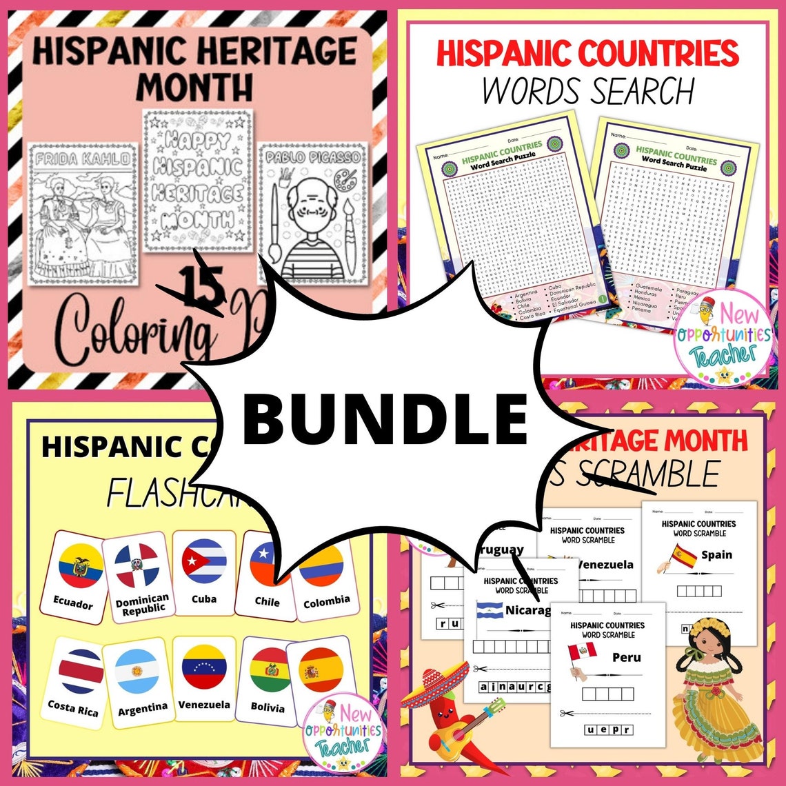 Hispanic Heritage Month Word Search Game National Hispanic Heritage ...