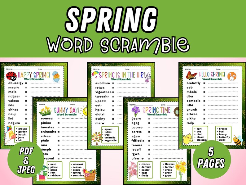 Printable Spring Activities Bundle Spring and Easter Game Puzzles ...