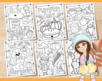 Fall Autumn Coloring Book Pages Digital Download - Etsy