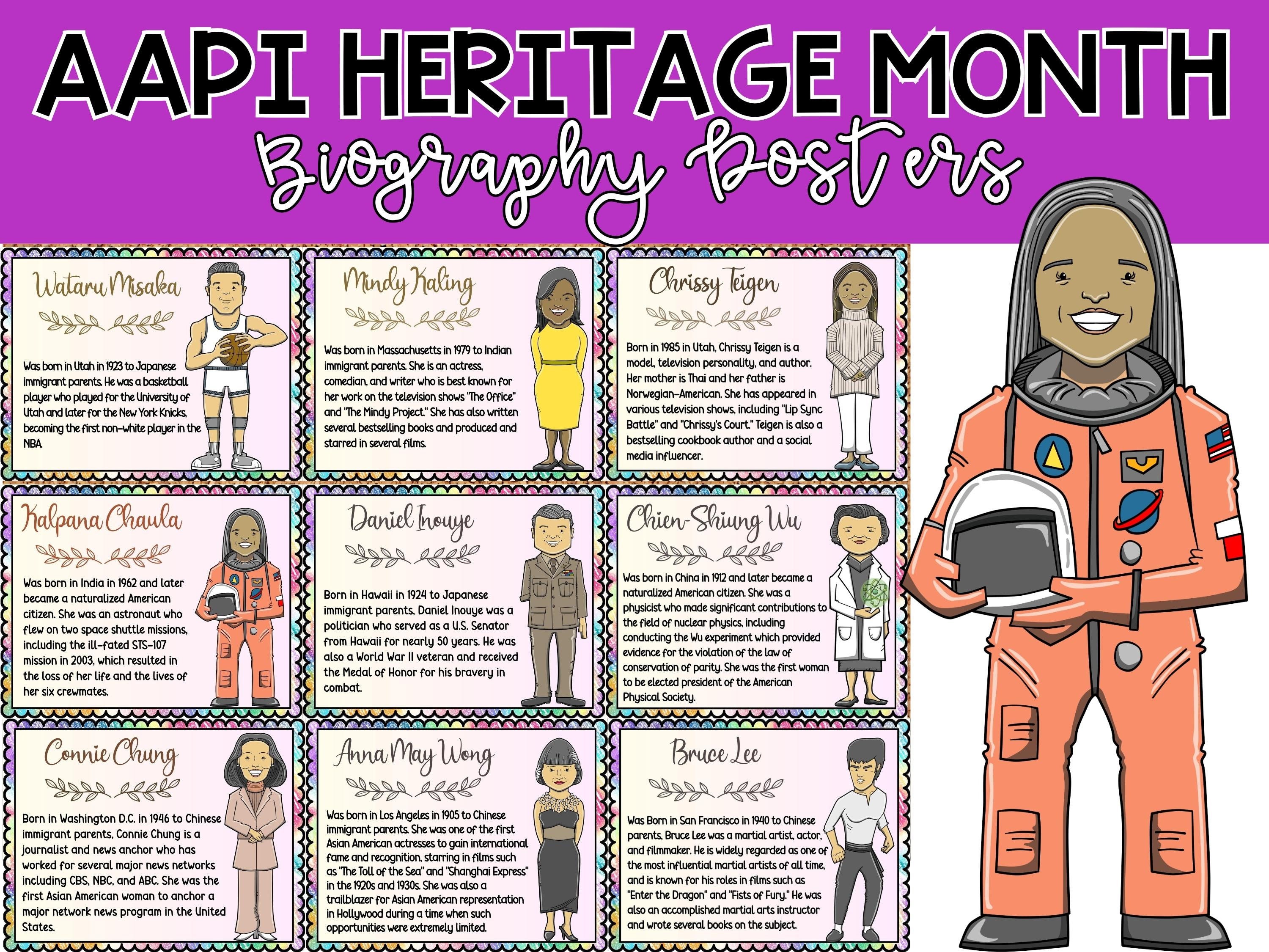 Printable Asian American & Pacific Islander Heritage Month Biography ...