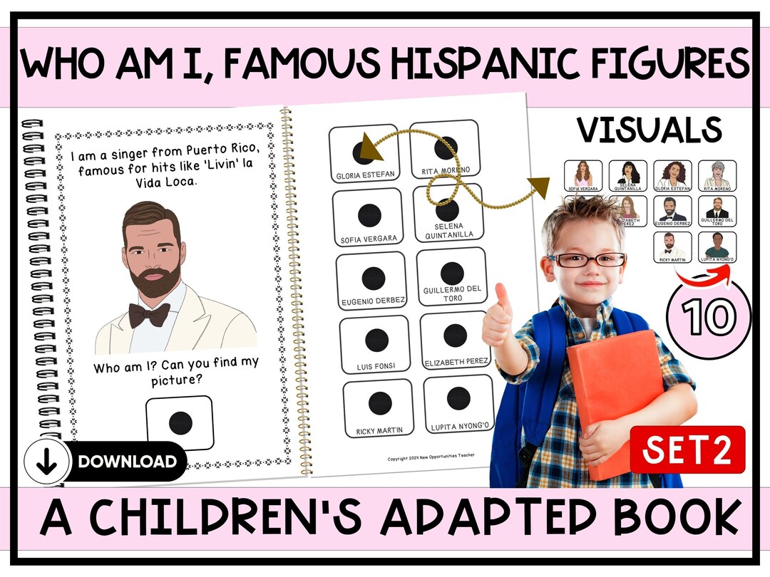 Interactive Adapted Book: Famous Hispanic Figures | Hispanic Heritage ...