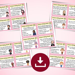 Printable Women's History Month Research Task Cards | Educational Cards ...
