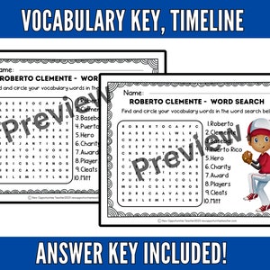 Roberto Clemente Reading Comprehension Passage | Timeline | Vocabulary ...