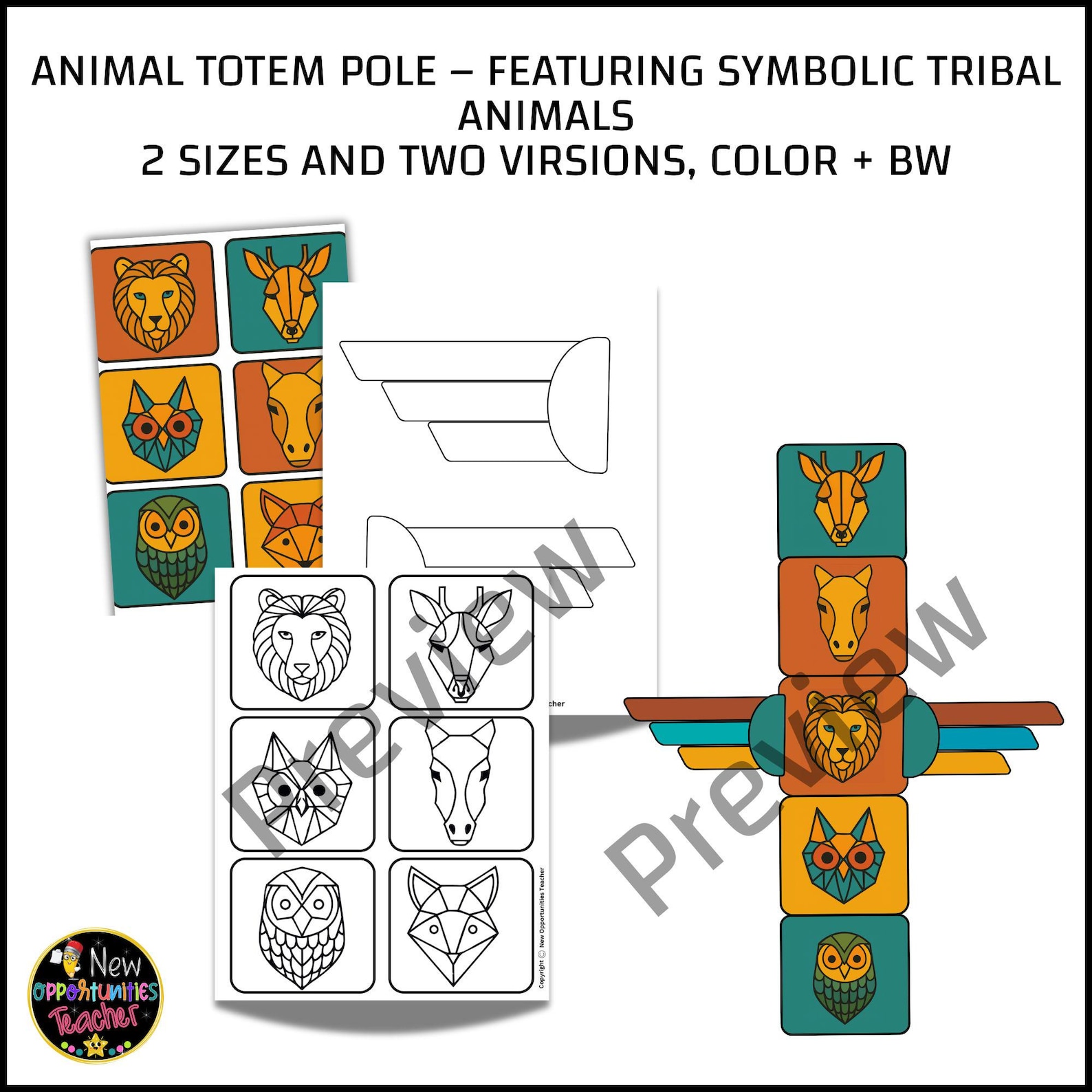 Native American Heritage Month Totem Pole Craft Activities, November ...