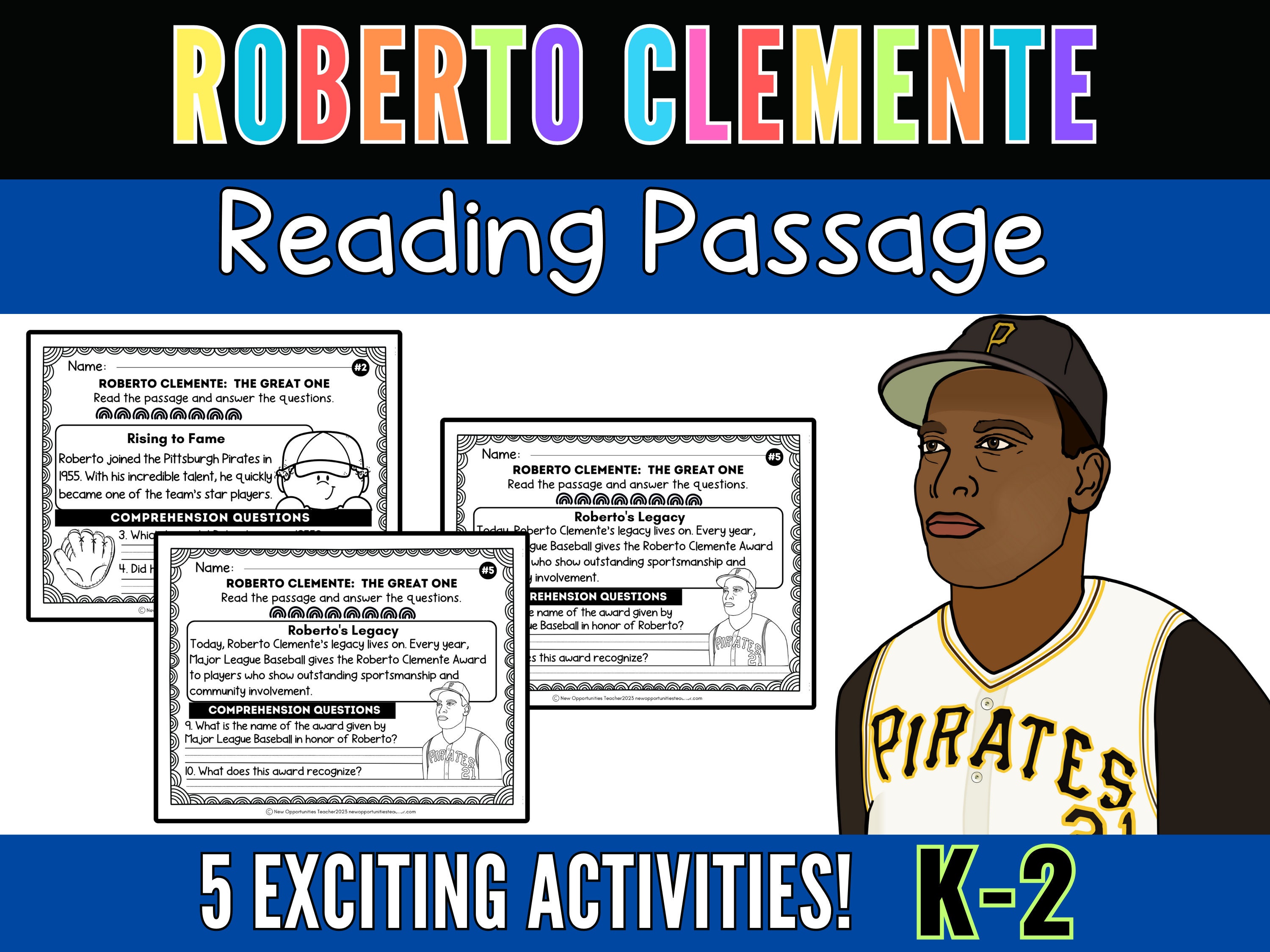 Roberto Clemente Reading Comprehension Passage | Timeline | Vocabulary ...