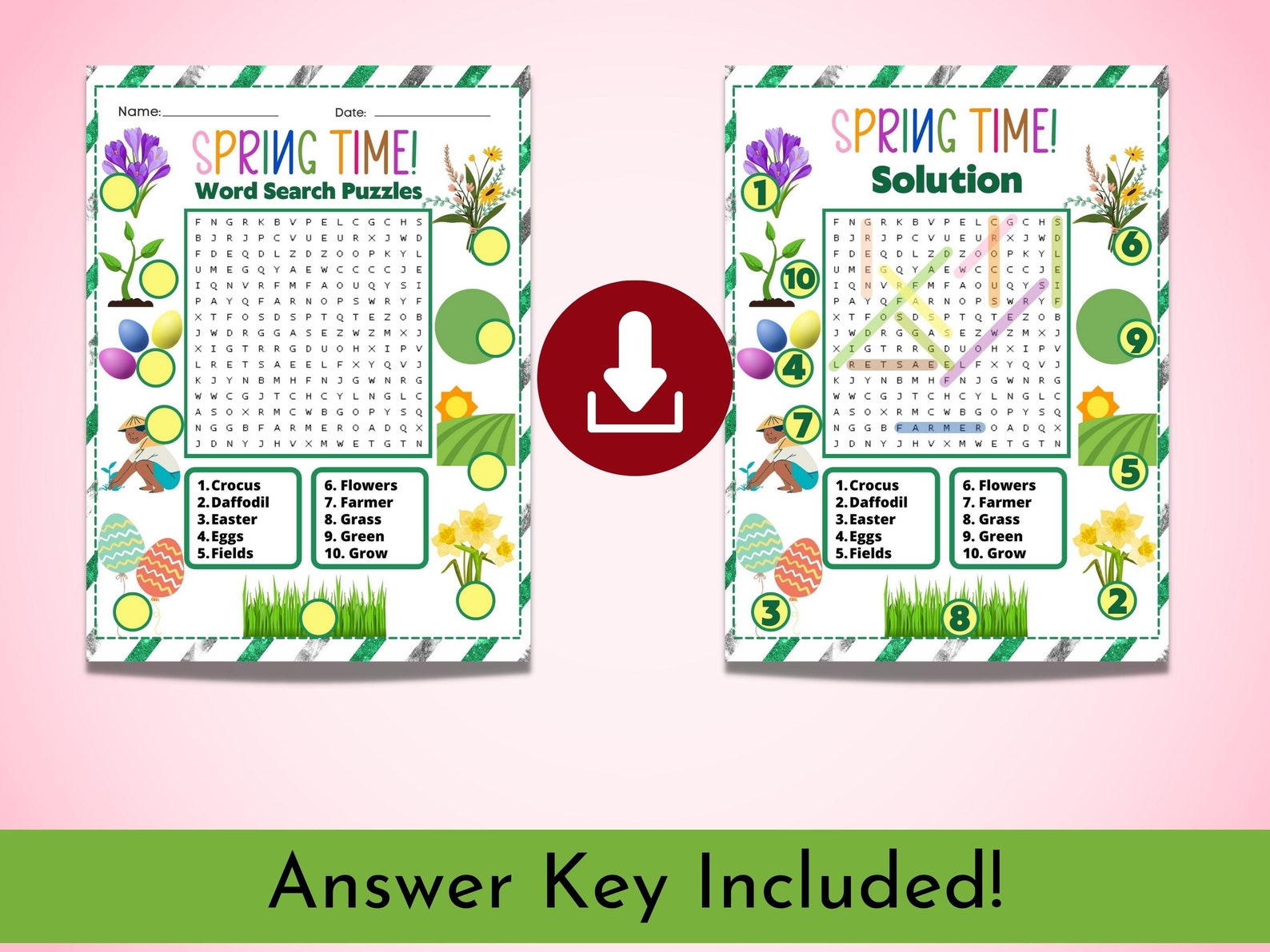 Printable Spring Easter Word Search Puzzles | Springtime Games | April ...