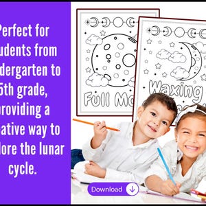 Moon Phases Coloring Pages | Mid-autumn Festival Activity (digital ...