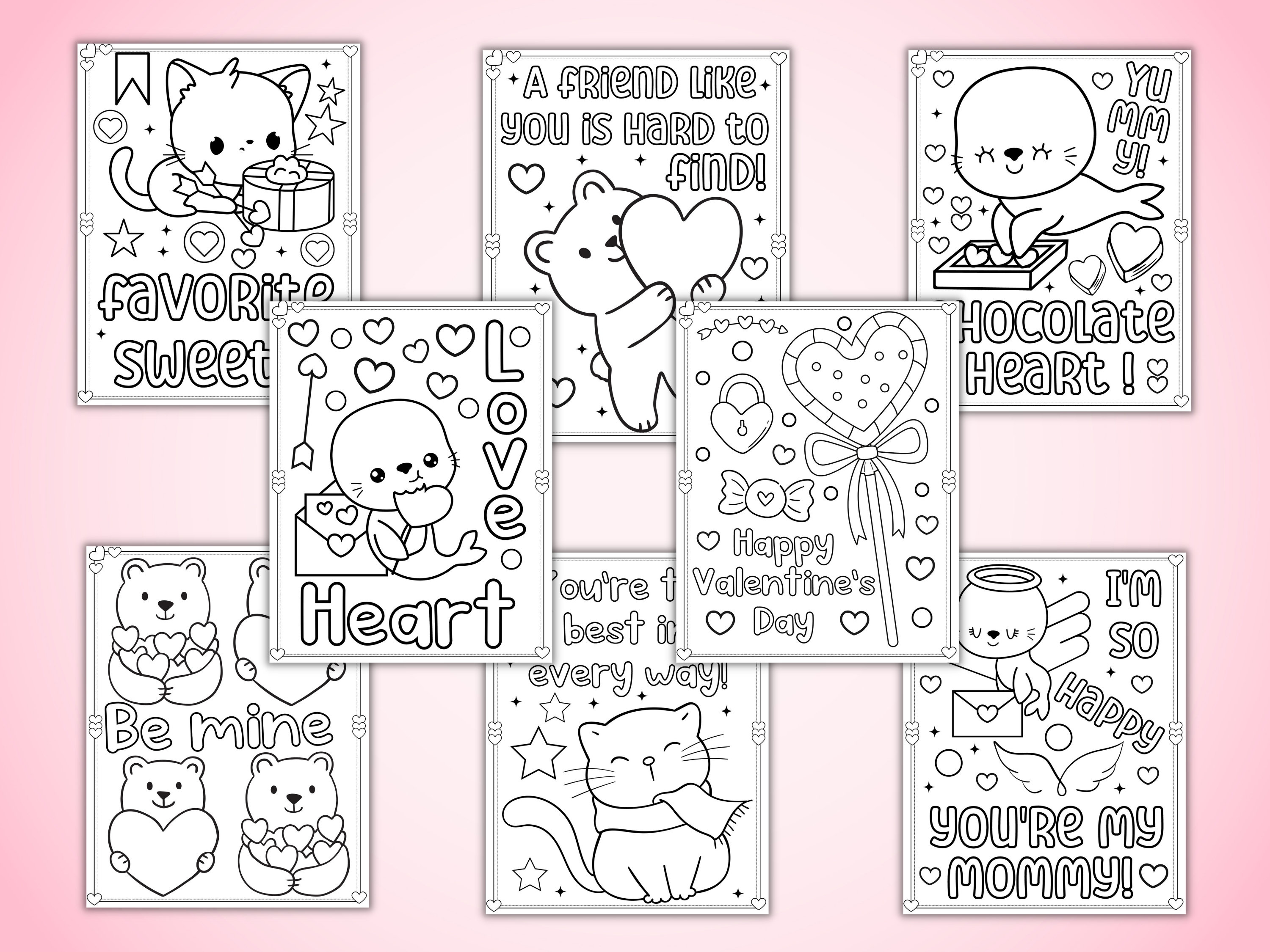 Valentine's Day Coloring Pages | Cute and Love Animal Coloring Sheets ...