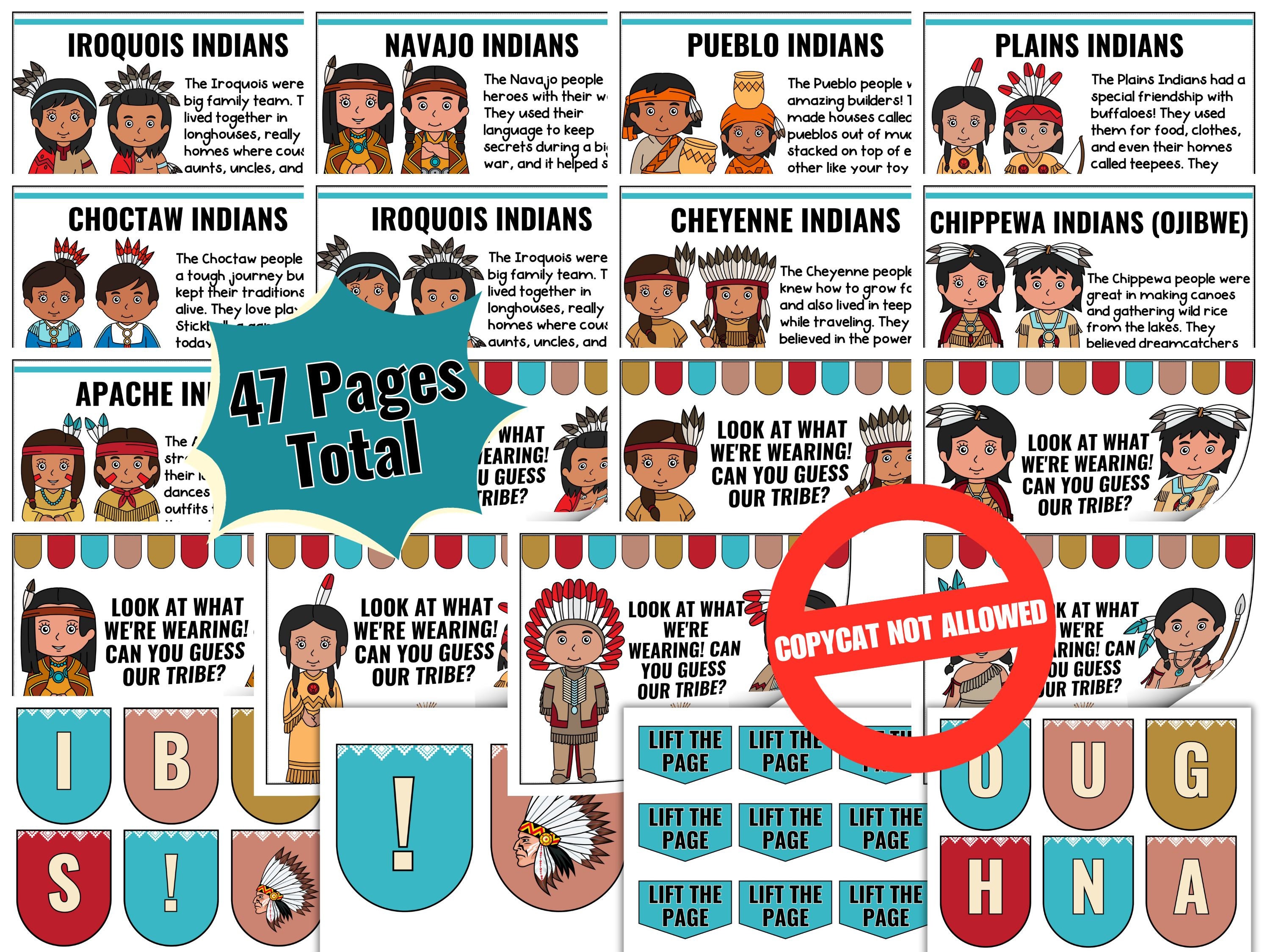 Native American Tribes Posters – Interactive Bulletin Board (PDF) - Etsy