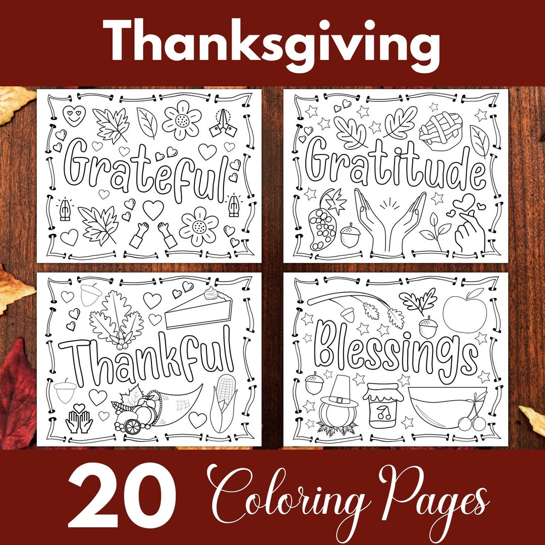 Thanksgiving Words Vocabulary Coloring Pages | Thanksgiving Blessing ...