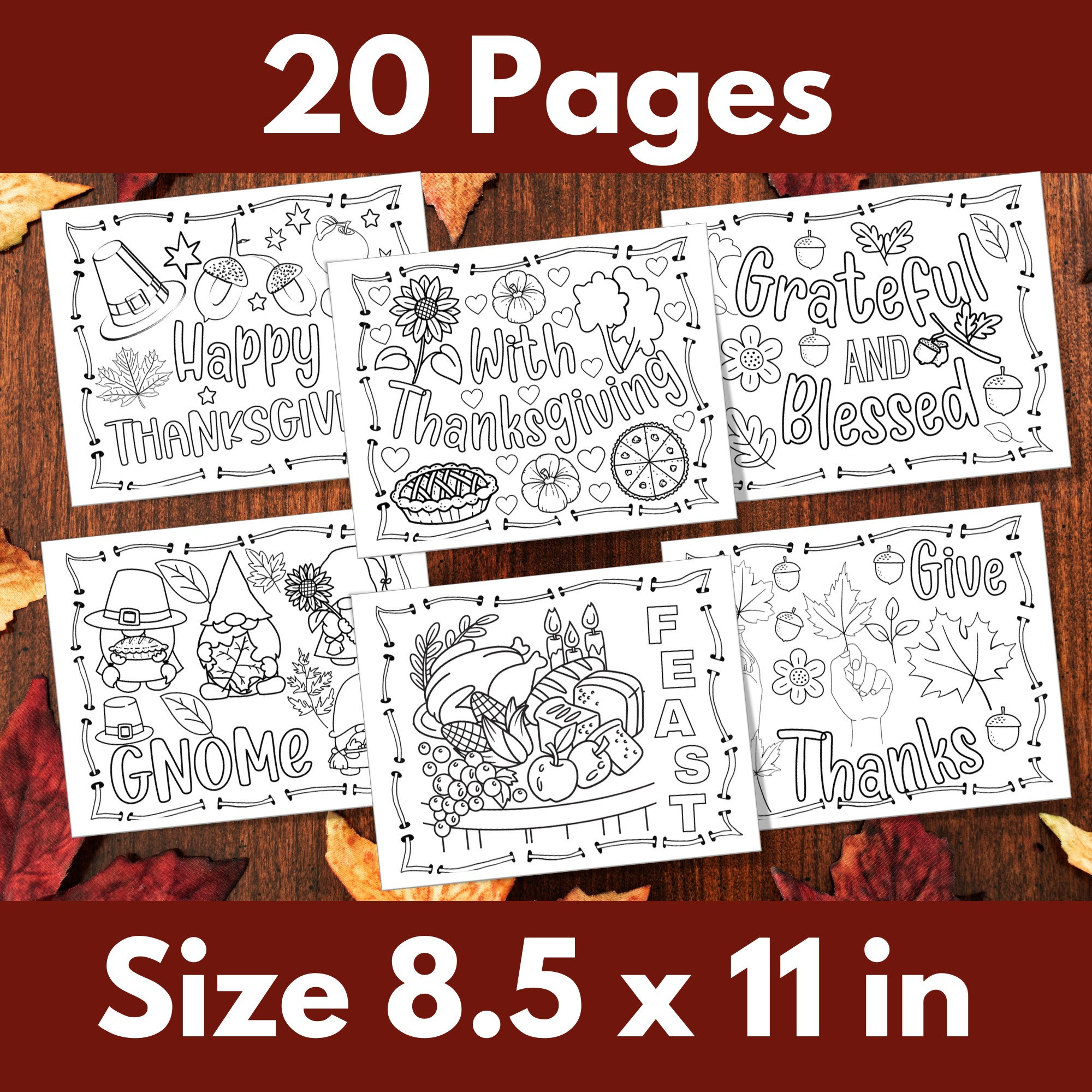 Thanksgiving Words Vocabulary Coloring Pages | Thanksgiving Blessing ...