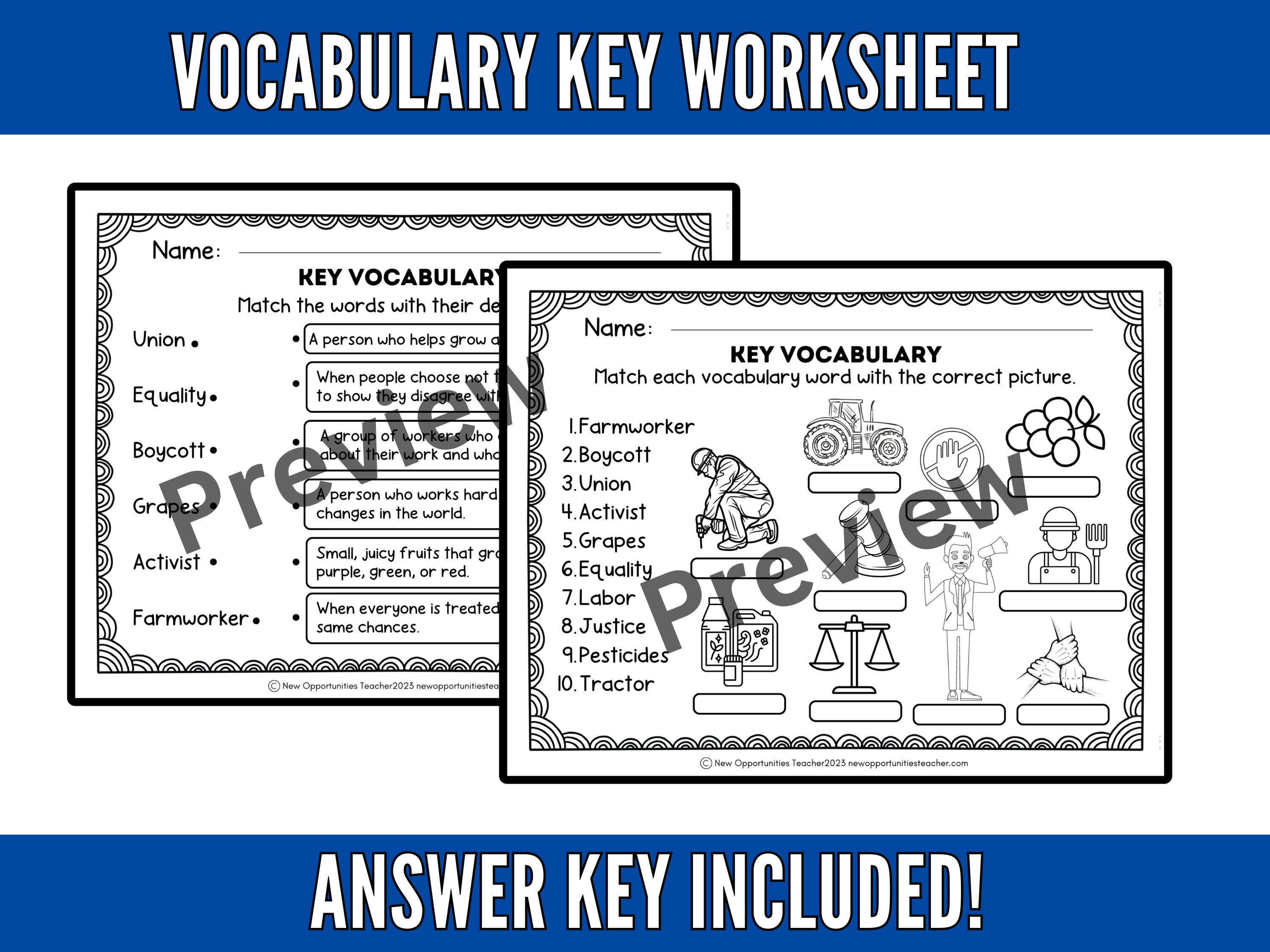 Cesar Chavez Reading Comprehension Passages | Timeline | Vocabulary ...