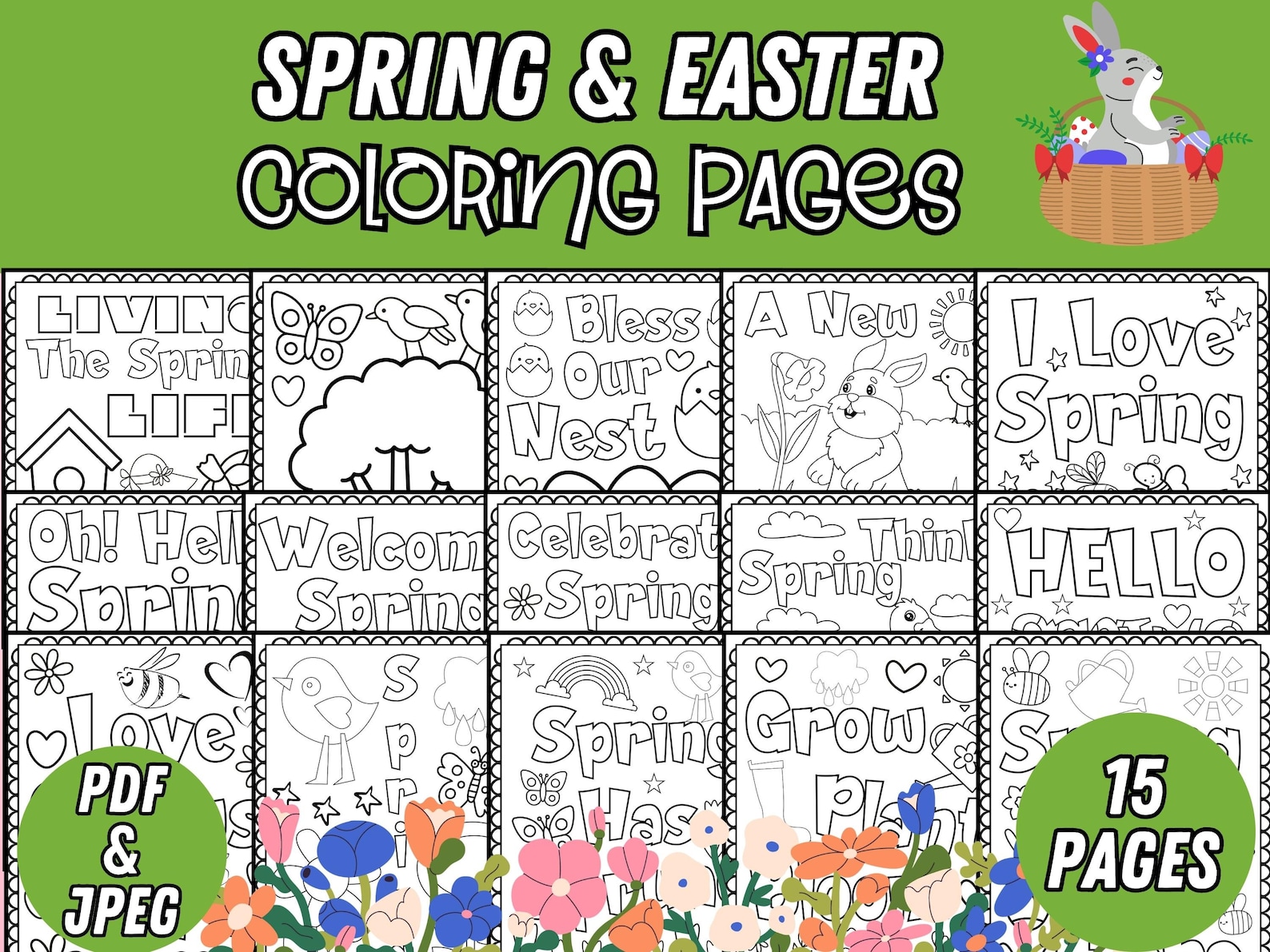 Printable Spring Easter Coloring Pages | Springtime Coloring Sheets ...