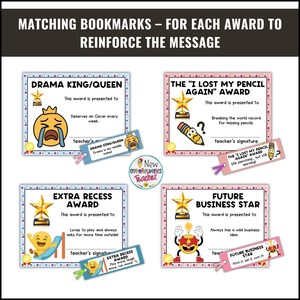 Silly Emoji End of Year Student Awards, Certificates & Bookmarks ...