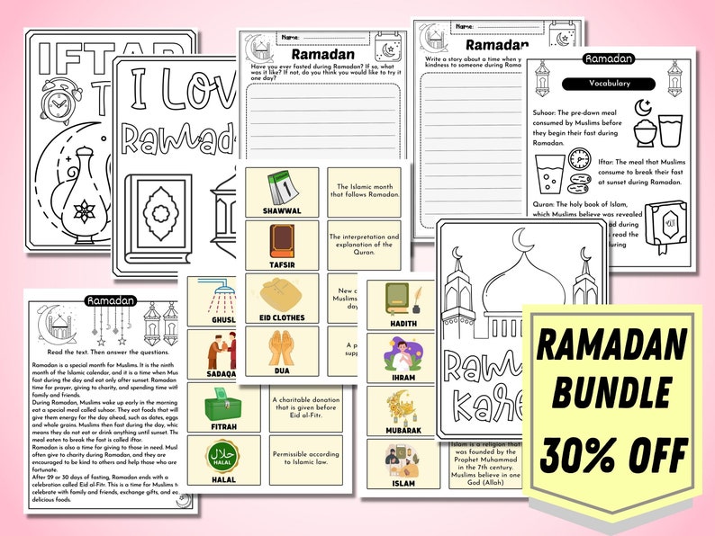 Ramadan Mubarak Reading Comprehension Passage Printable Ramadan and Eid ...