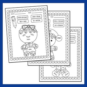 Gingerbread Man Color by Sight Word Worksheets | Gingerbread Man ...