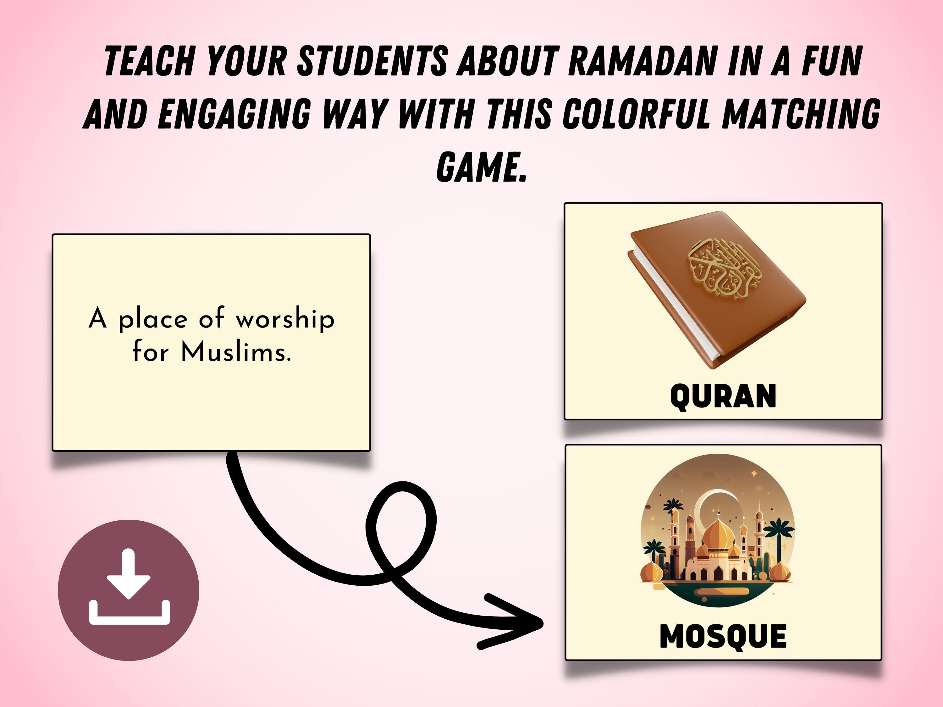 Ramadan Vocabulary Matching Cards Ramadan Cards Ramadan Kids Activities ...