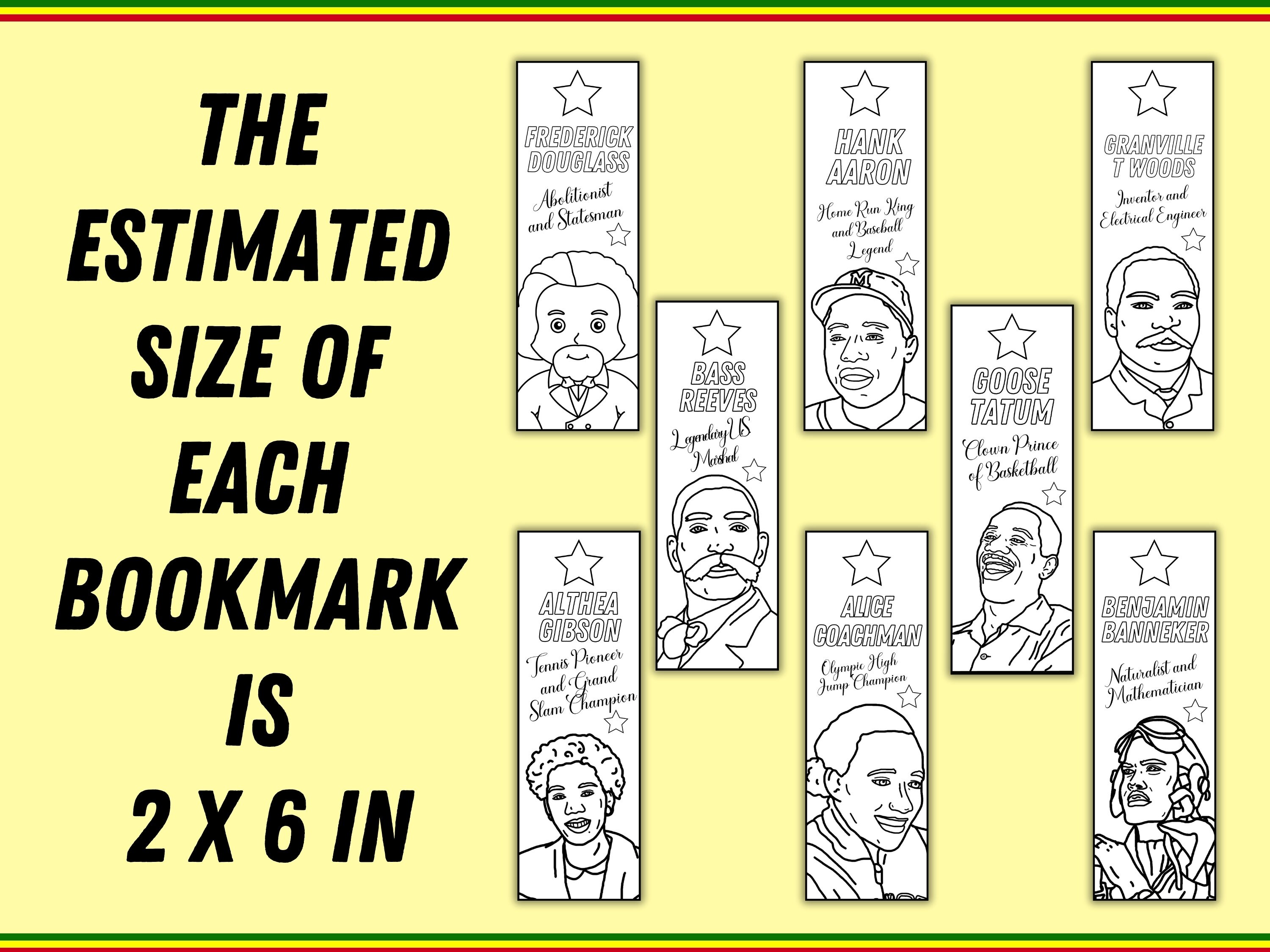 Important Figures in Black History Month Coloring Bookmarks | African ...