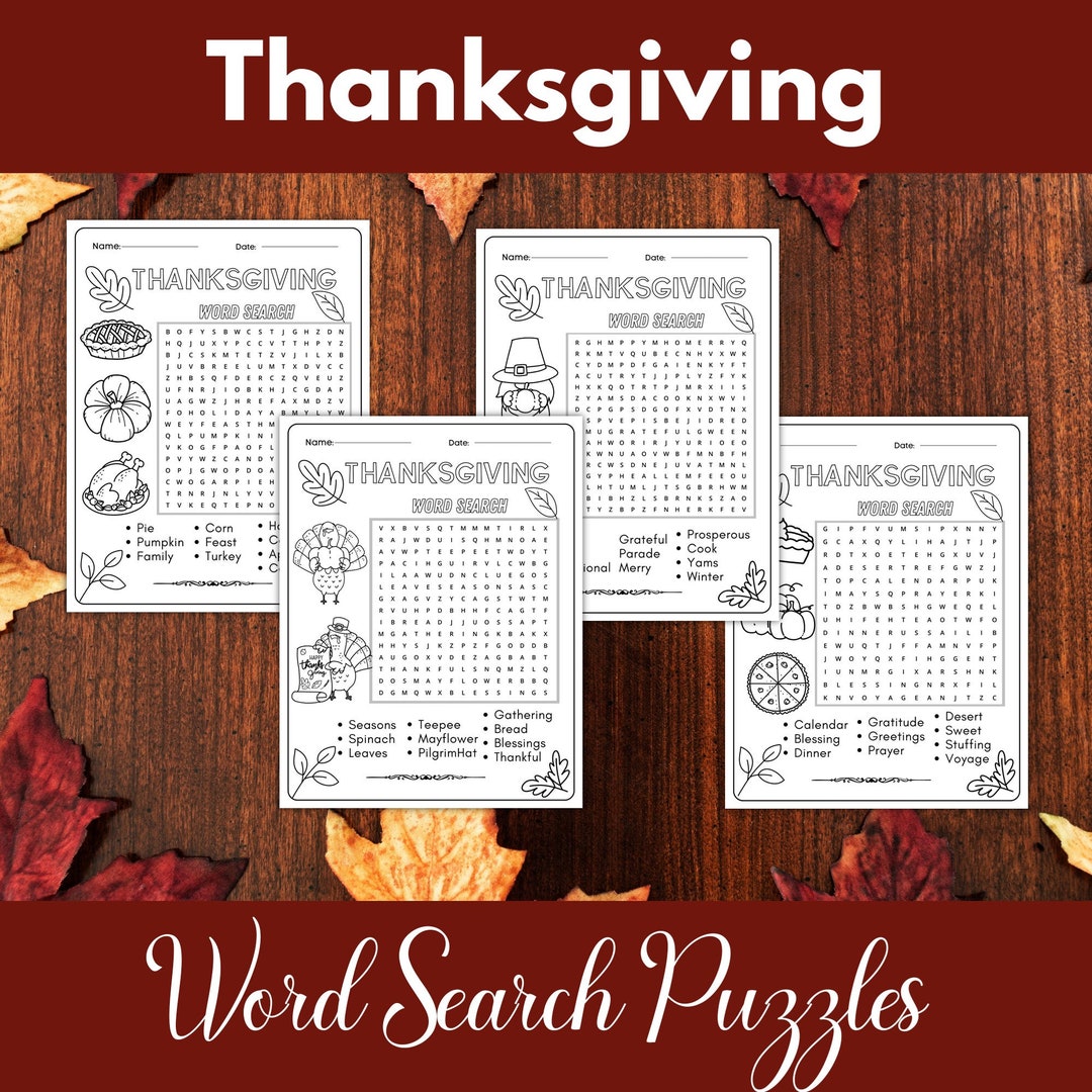 Thanksgiving Word Search Puzzles | Turkey Day Word Search Game for Kids ...