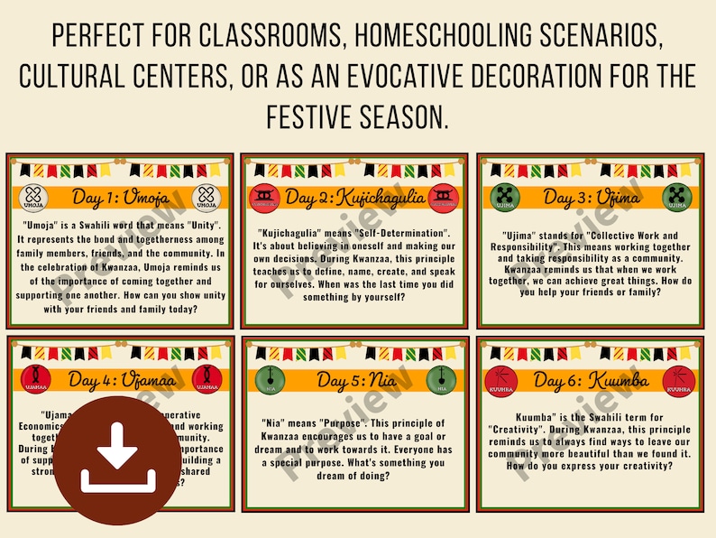 Kwanzaa Principles Interactive Bulletin Board Kit - Kwanzaa Interactive ...