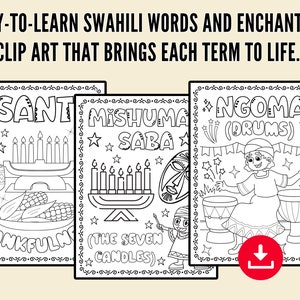 Kwanzaa Principles Coloring Pages – K-2, Nguzo Saba (digital Download ...