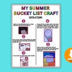 My Summer Bucket List Craft | Ice Cream and Refrigerator Themed | End ...