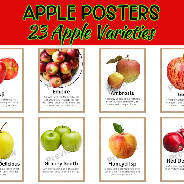 Apple Varieties - Etsy