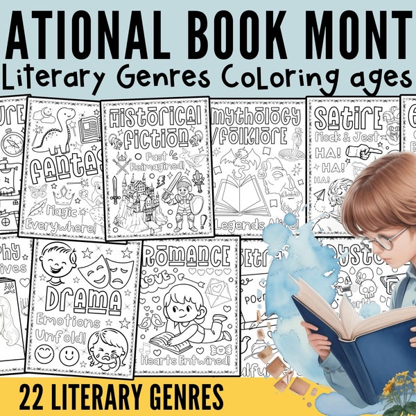 Literary Coloring Pages - Etsy