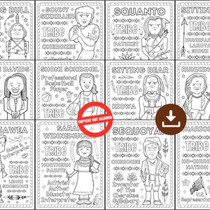 Native American Heritage Month Coloring Pages - Native American Notable ...