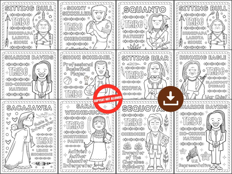 Native American Heritage Month Coloring Pages - Native American Notable ...