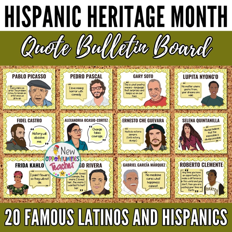 Hispanic Heritage Month Inspirational Quote Posters | Classroom Decor ...