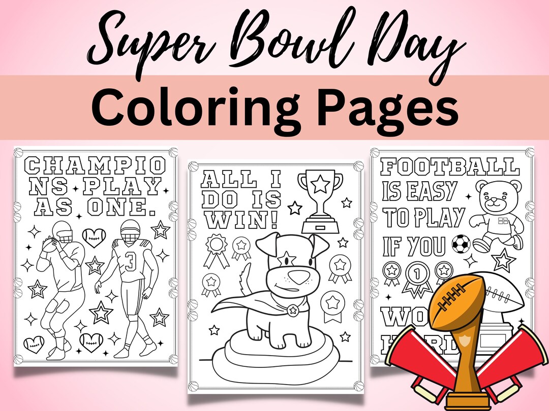 Super Bowl Coloring Pages Game Day Coloring Sheets Superbowl Day ...