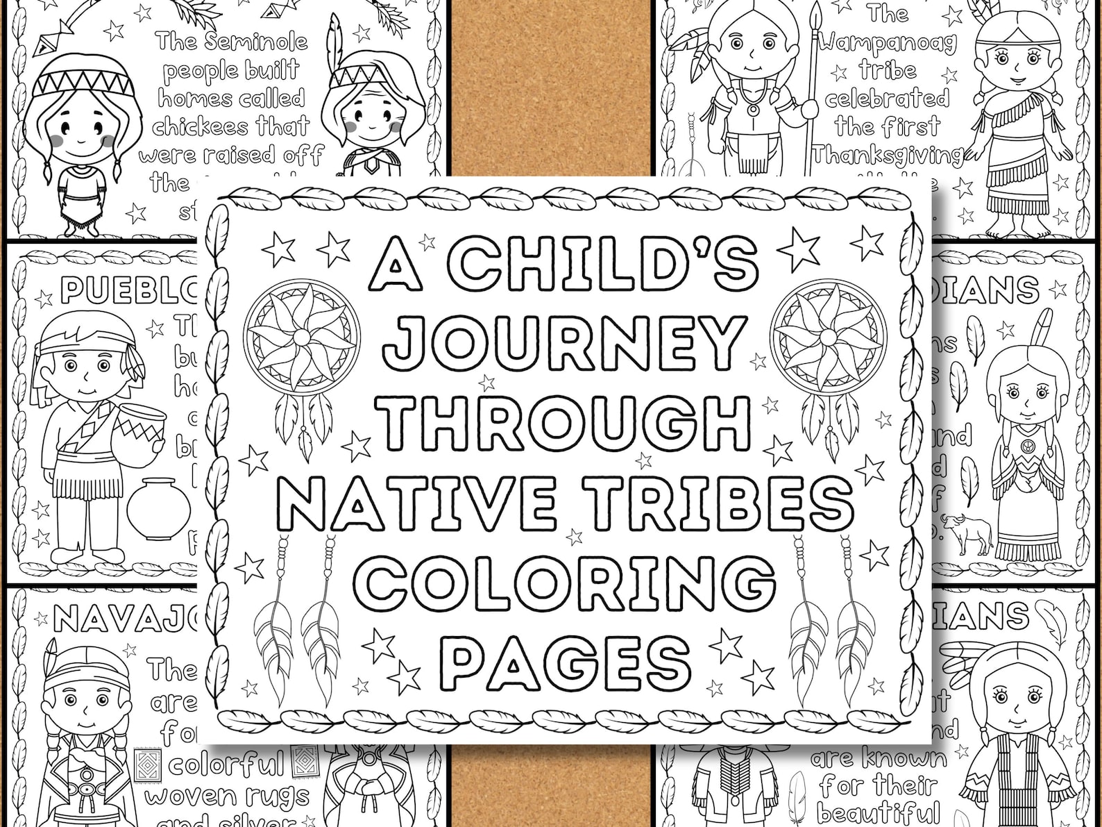 Native American Tribes Coloring Pages, Heritage Month (digital Download ...
