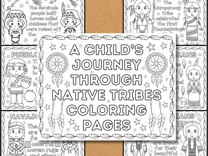 Native American Tribes Coloring Pages, Heritage Month (digital Download ...