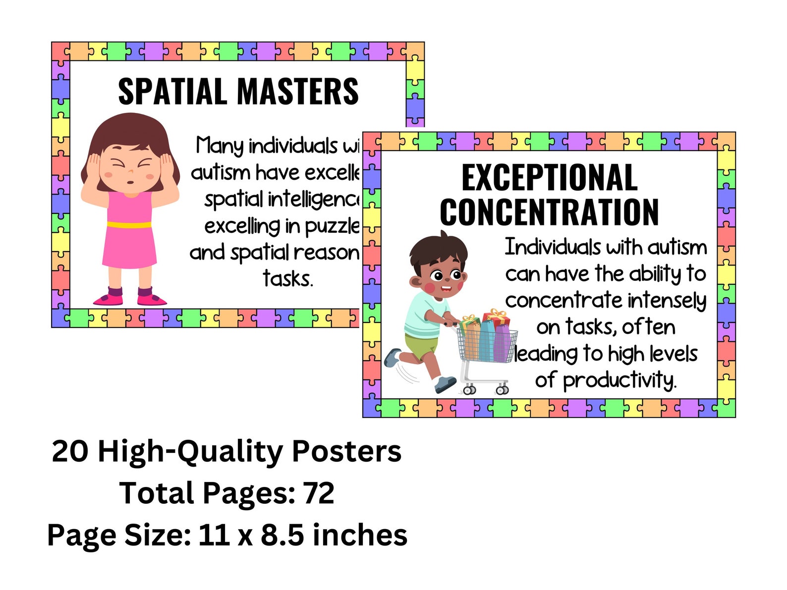 Autism Awareness Month Bulletin Board, Puzzle Banners, April Classroom ...