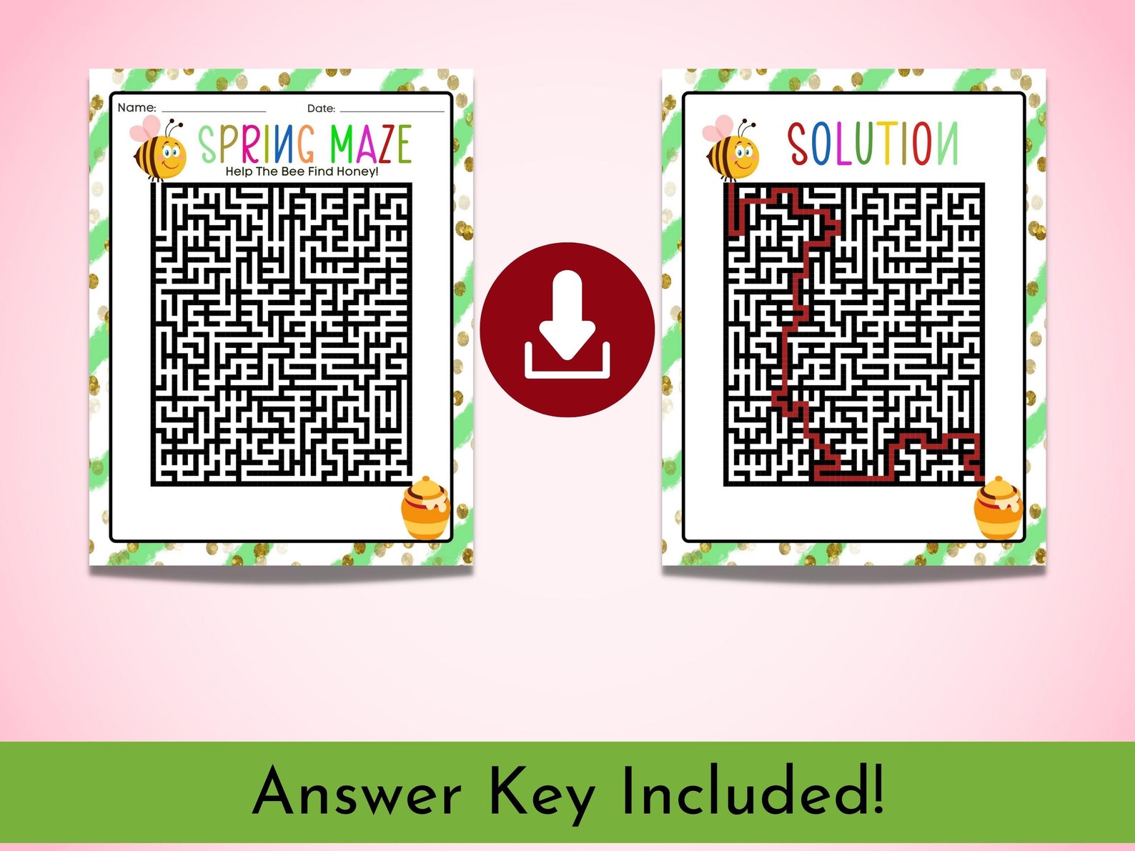 Printable Spring Maze Worksheets Springtime Mazes April Activities for ...