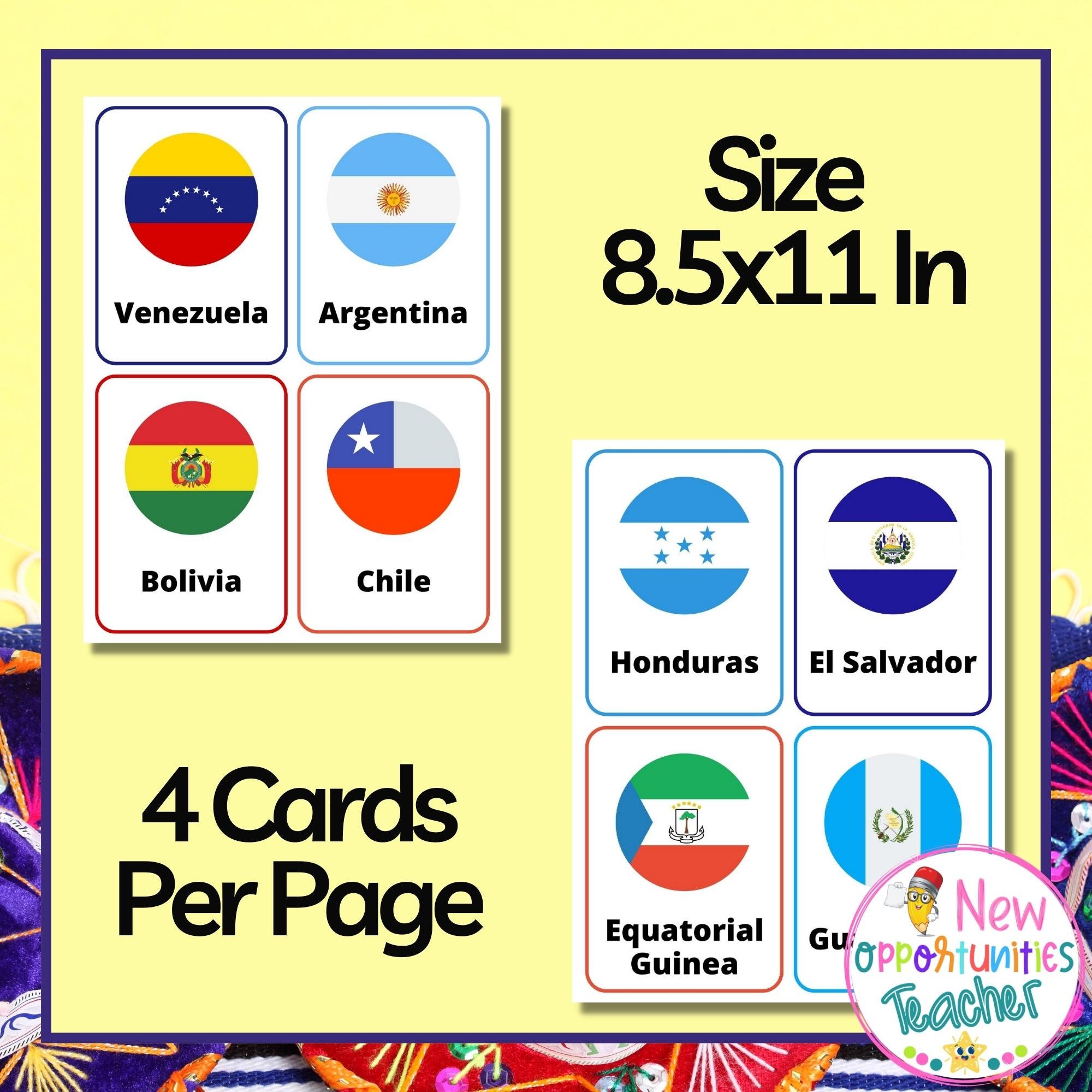 National Hispanic Heritage Month Flashcards Hispanic Countries Flash ...