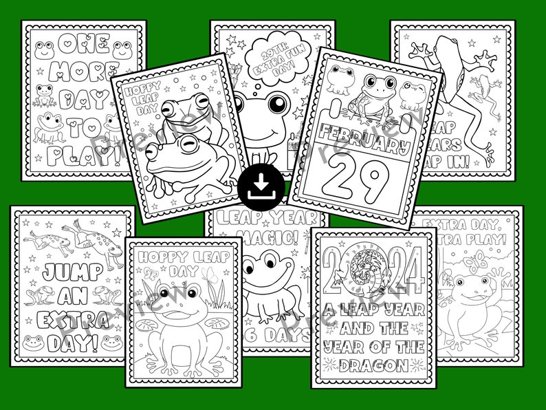 Leap Year 2024 Coloring Pages, Leap Day Coloring Sheets, Leap Year ...