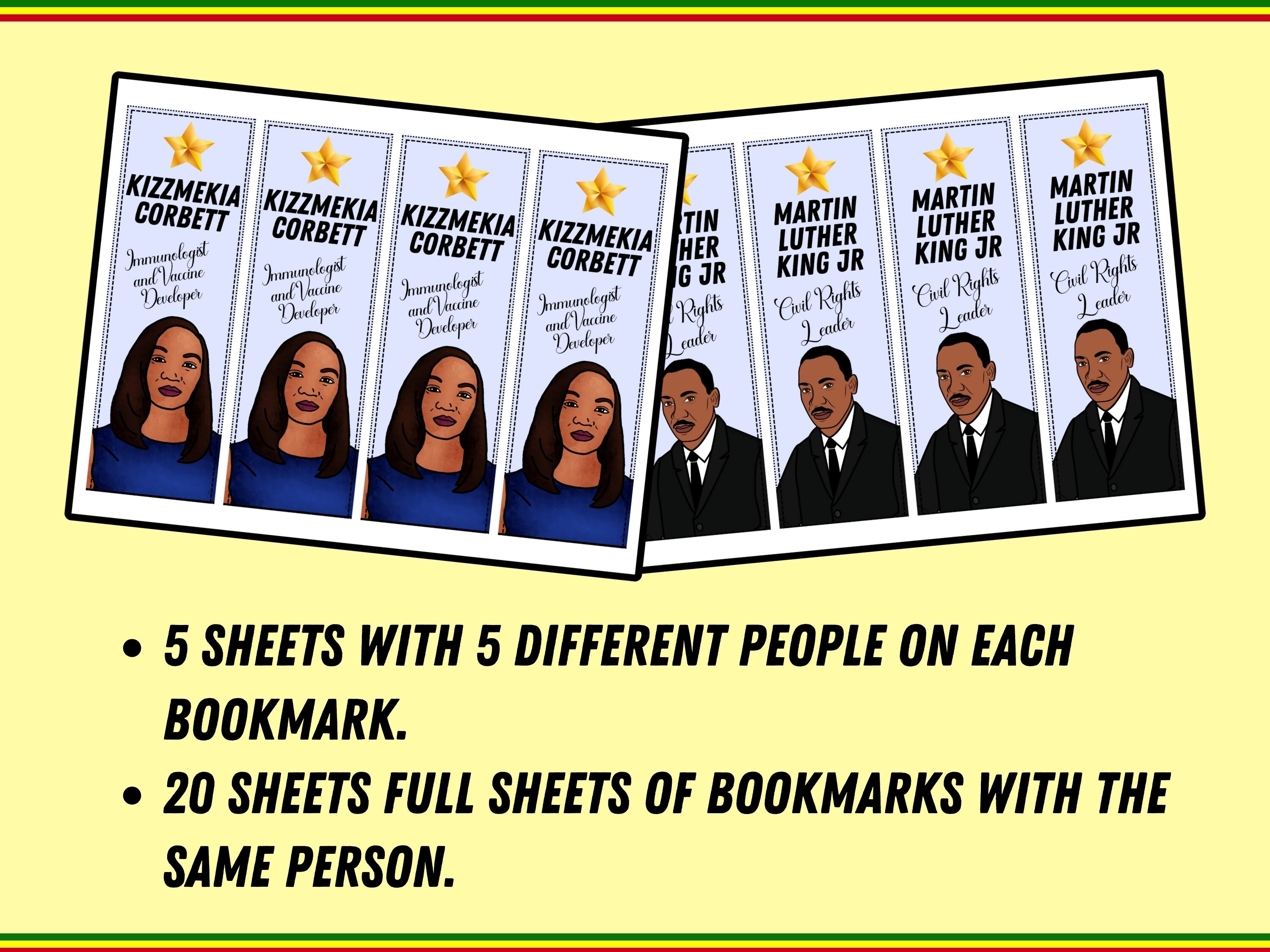 Important Figures in Black History Month Bookmarks, 20 Black Heroes ...