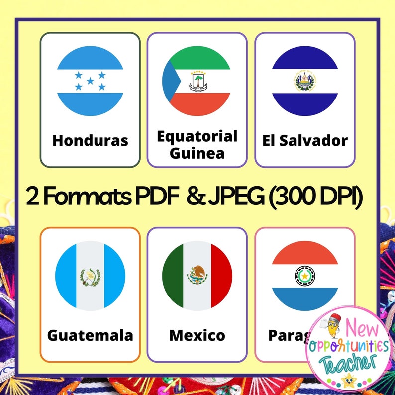 National Hispanic Heritage Month Flashcards | Hispanic Countries Flash ...