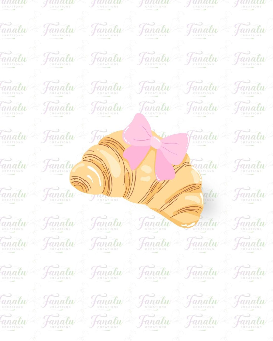 Croissant With Bow Cookie Cutter STL File: 4-inch Valentine Baking ...