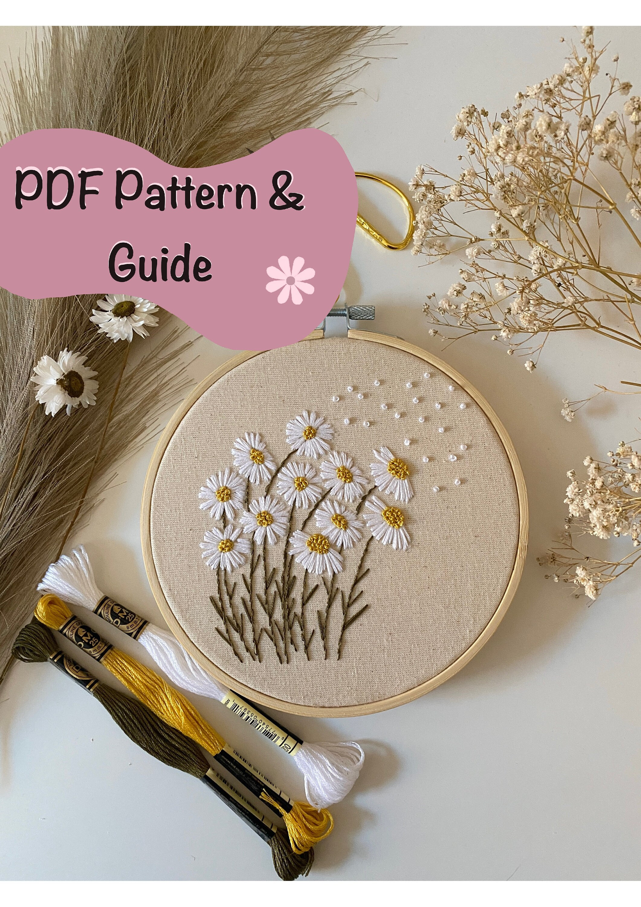 Fresh as a Daisy PDF Pattern PDF Pattern Download Embroidery - Etsy Canada