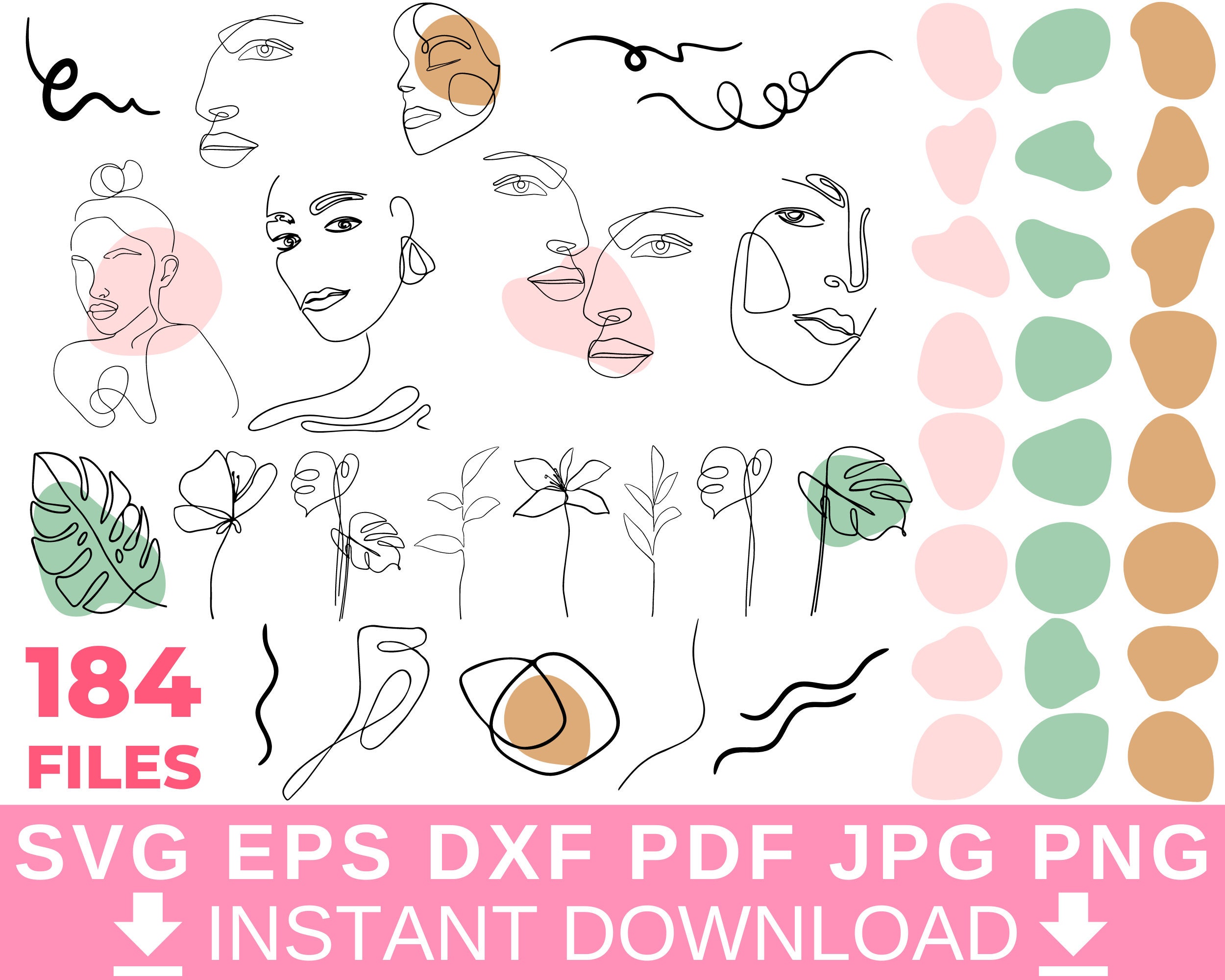 Line Face Svg Face One Line Art Svg Abstract Faces Cut File Etsy