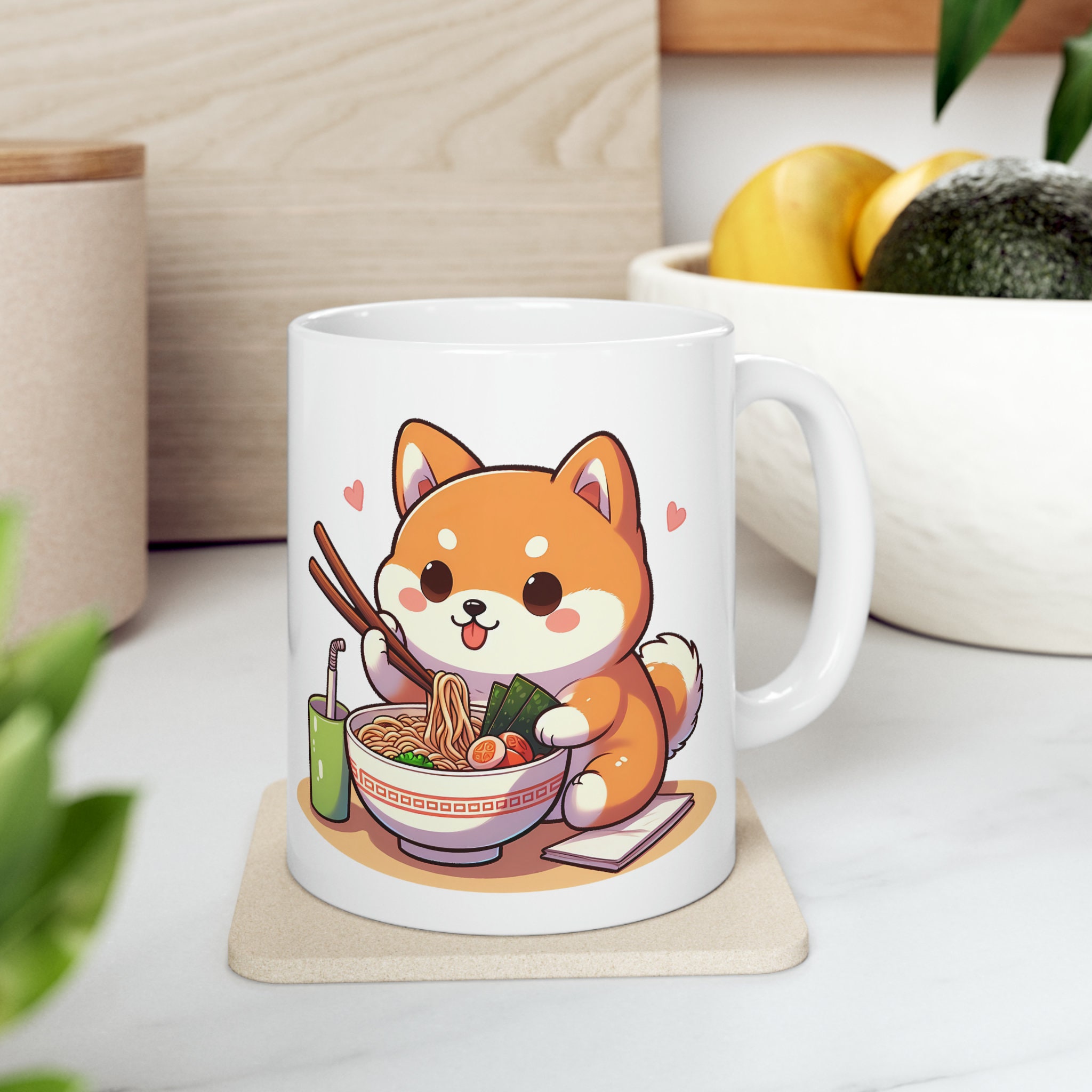 Shiba Inu Eating Ramen Kawaii Shiba Inu Cartoon 11oz Mug - Etsy