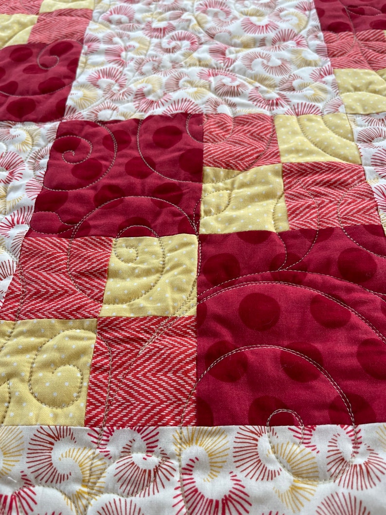 Red and Yellow Kids Quilt - Etsy