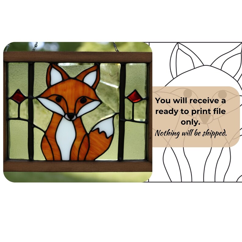 Fox Stained Glass Pattern, Stained Glass Patterns, Digital Download ...