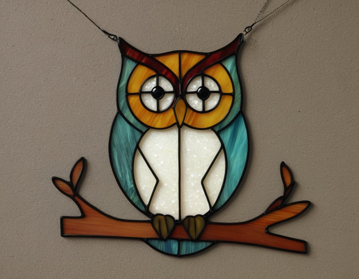 Owl Stained Glass Pattern, Stained Glass Patterns, Digital Download ...